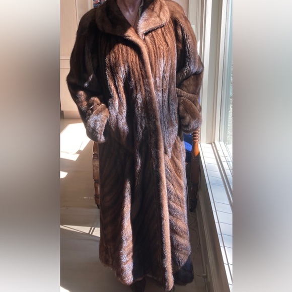 Jackets & Coats | Vintage Lunaraine Mink Fur Coat W Chevron Pattern ...